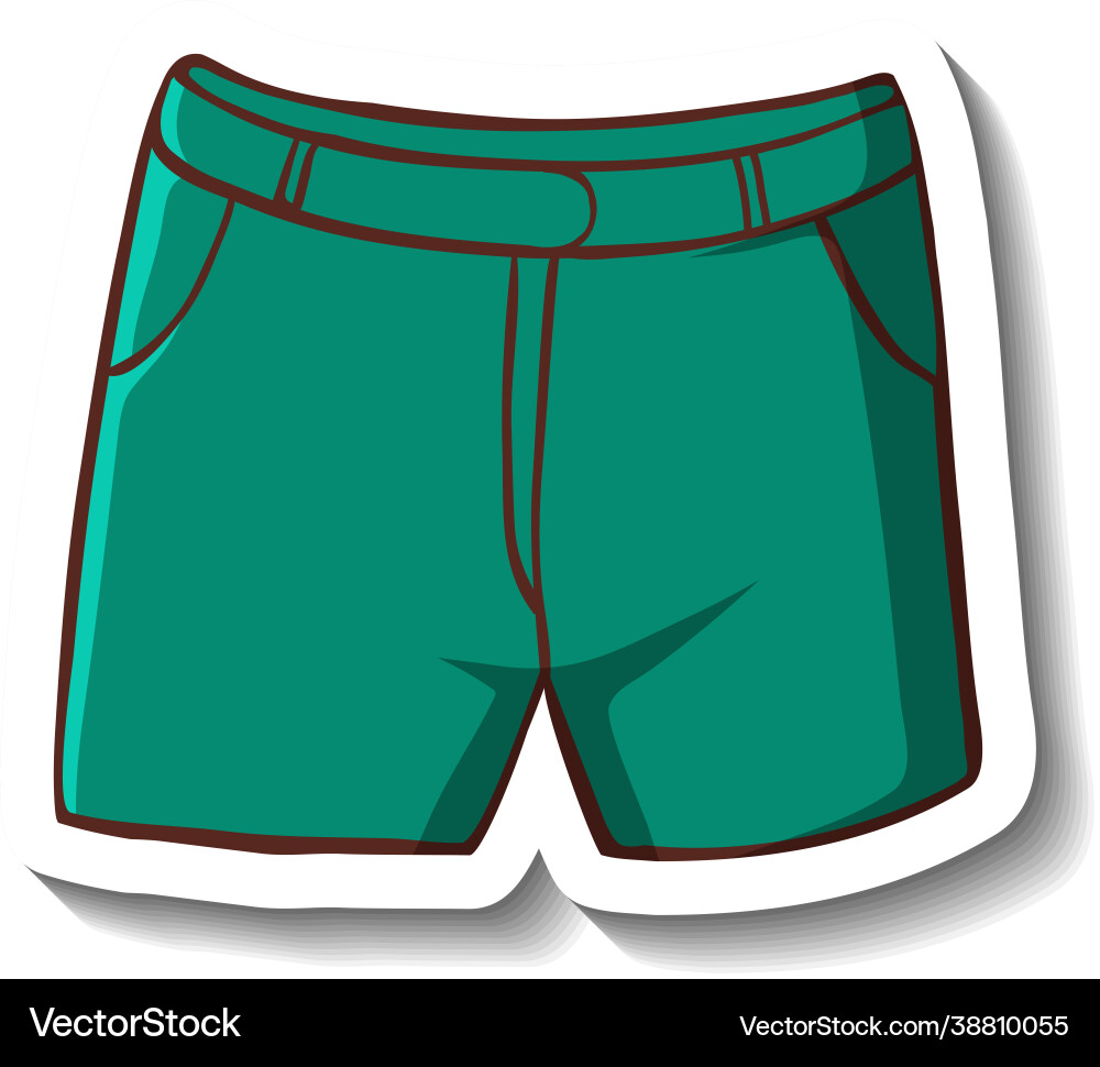A sticker template with casual shorts isolated Vector Image