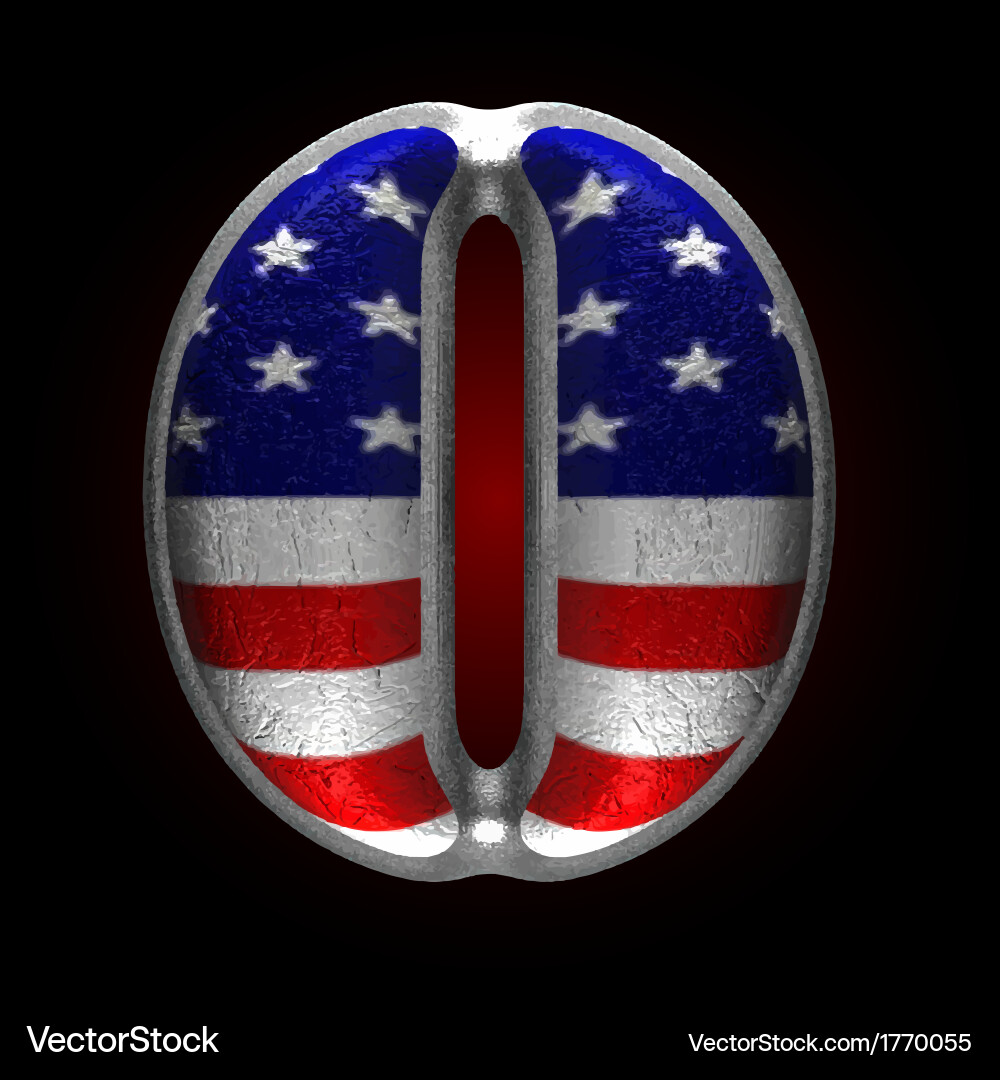 American metal figure o Royalty Free Vector Image