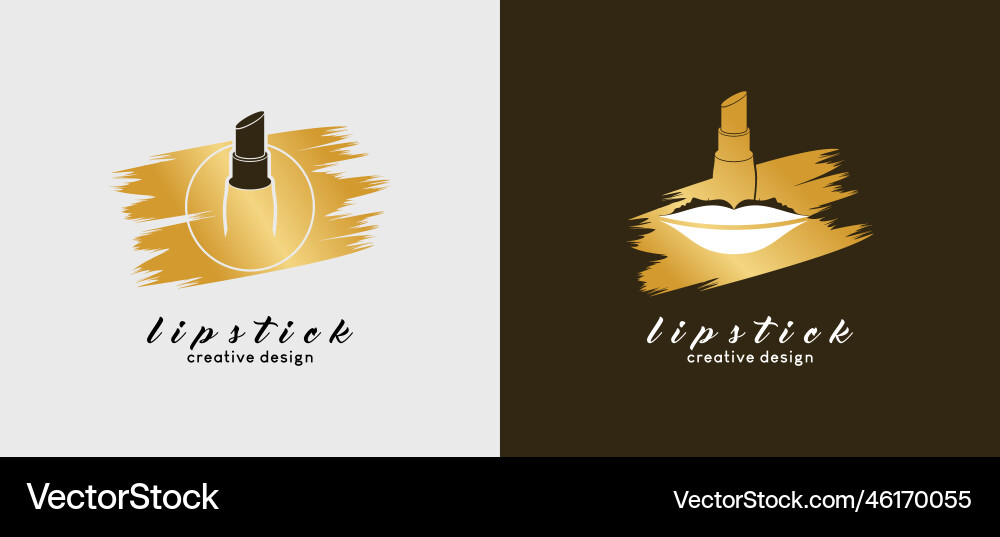Beauty lipstick logo design Royalty Free Vector Image