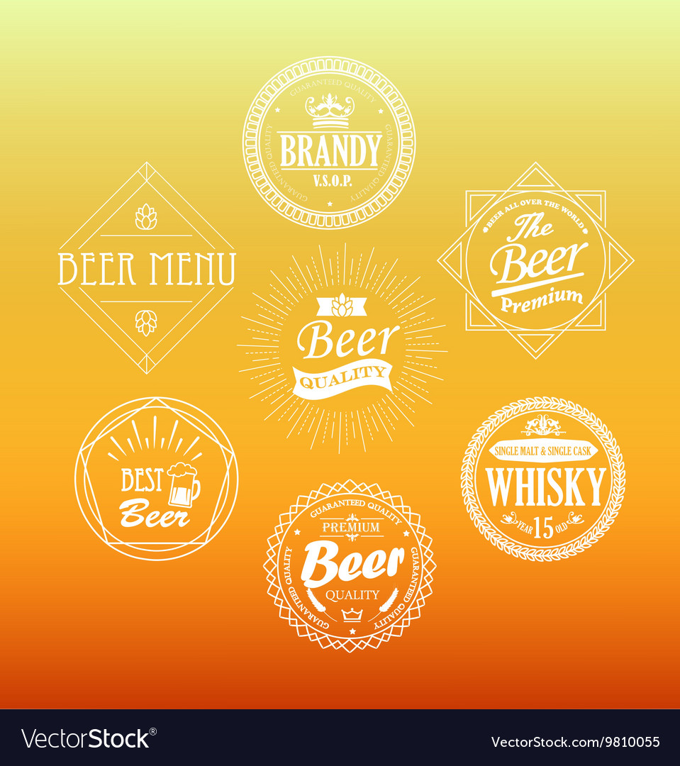 Beer emblems Royalty Free Vector Image - VectorStock
