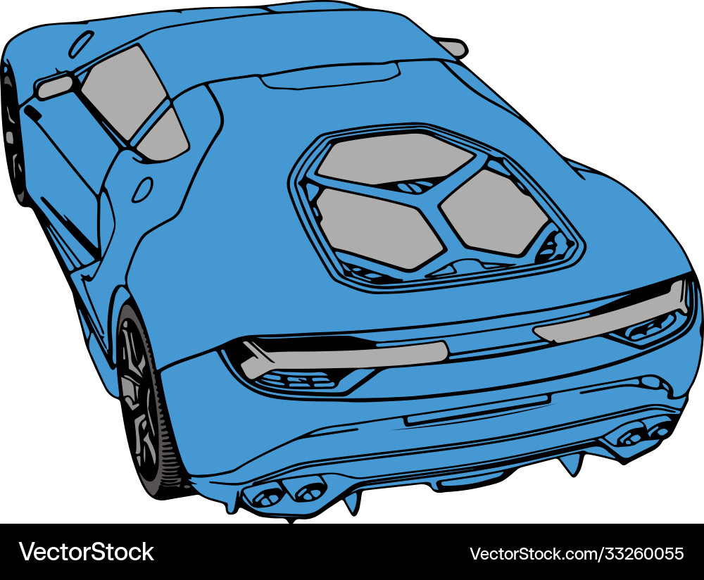 Blue sports car Royalty Free Vector Image - VectorStock