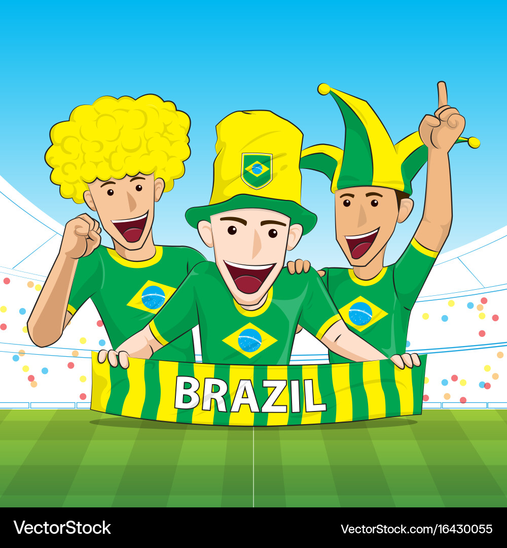 Brazil sport fan Royalty Free Vector Image - VectorStock