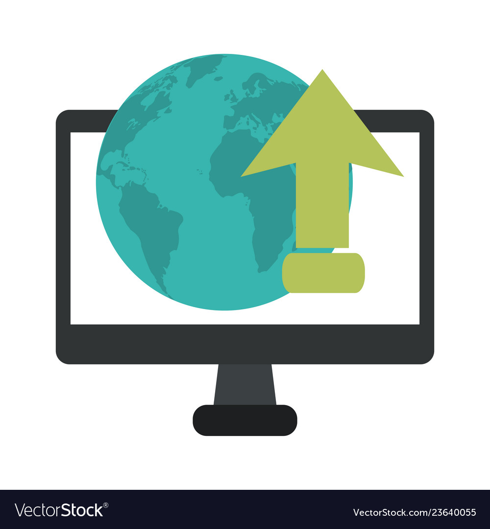 Computer upload internet cloud computing Vector Image