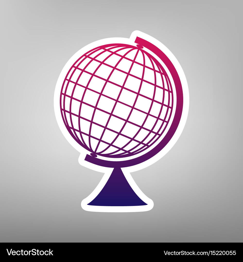 Earth globe sign purple gradient icon Royalty Free Vector