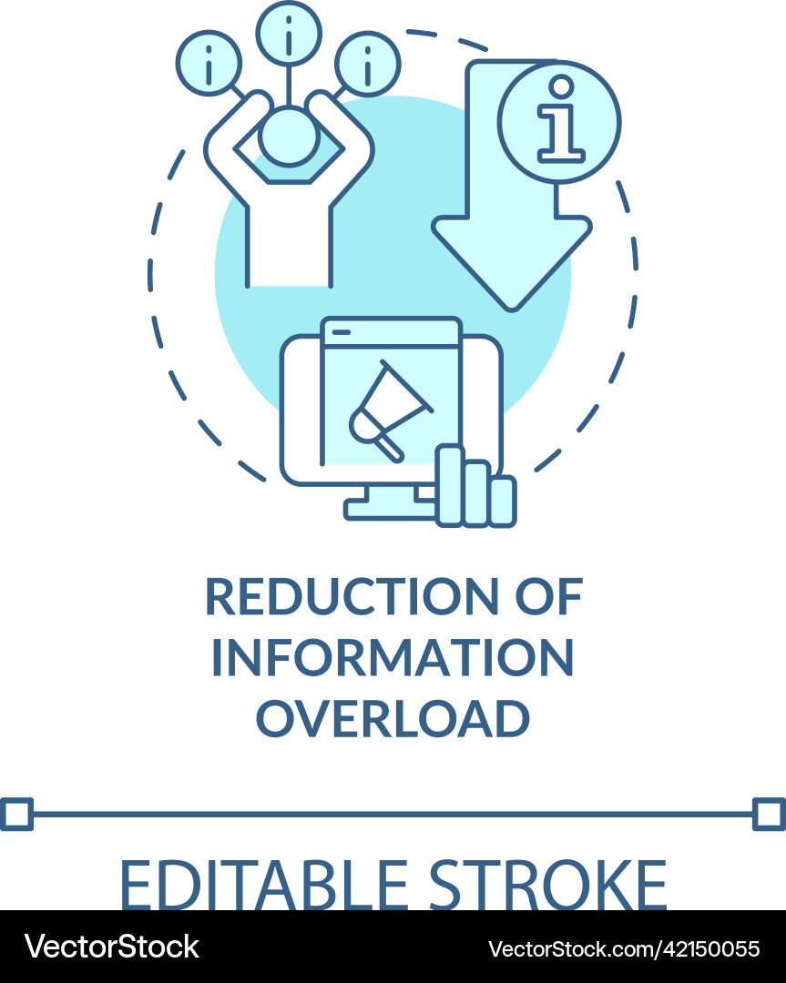 Reduction of information overload turquoise Vector Image