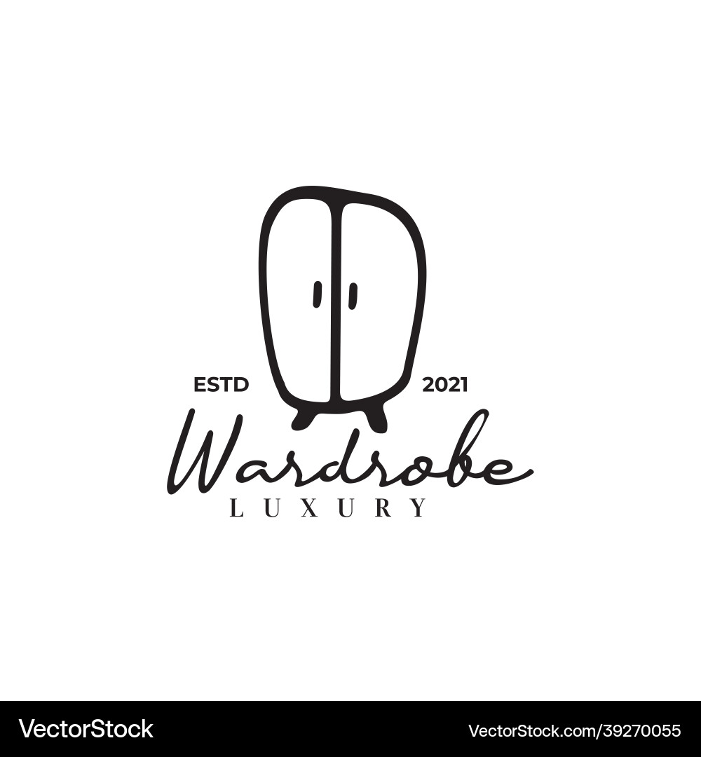 Simple vintage black wardrobe logo design Vector Image