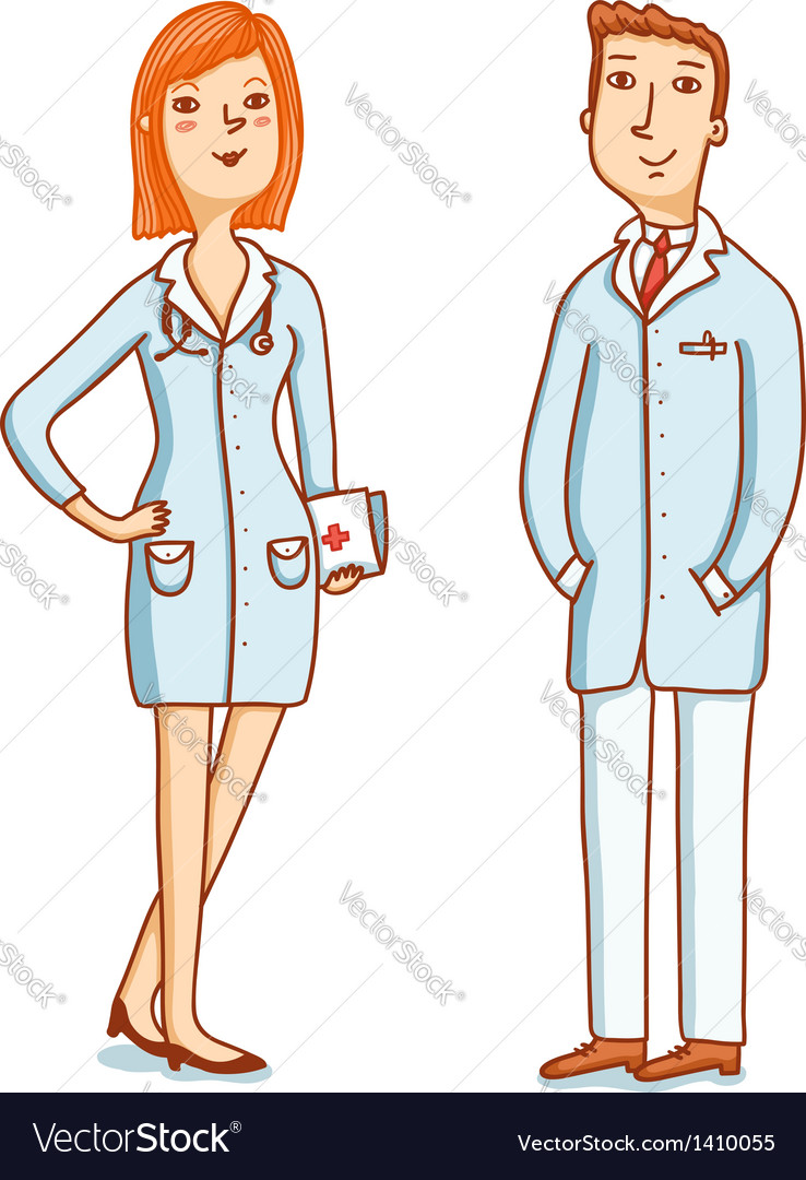 Two doctors characters Royalty Free Vector Image