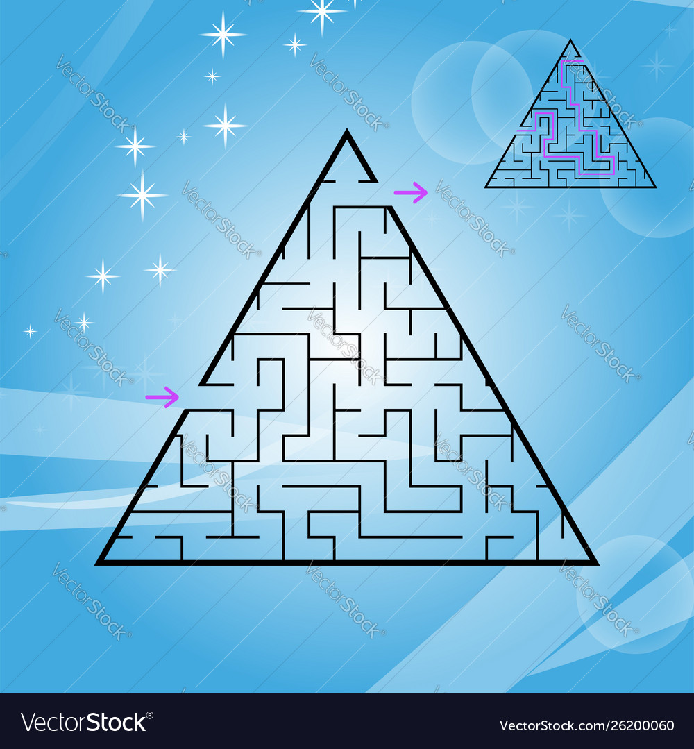 A triangular labyrinth pyramid with black Vector Image