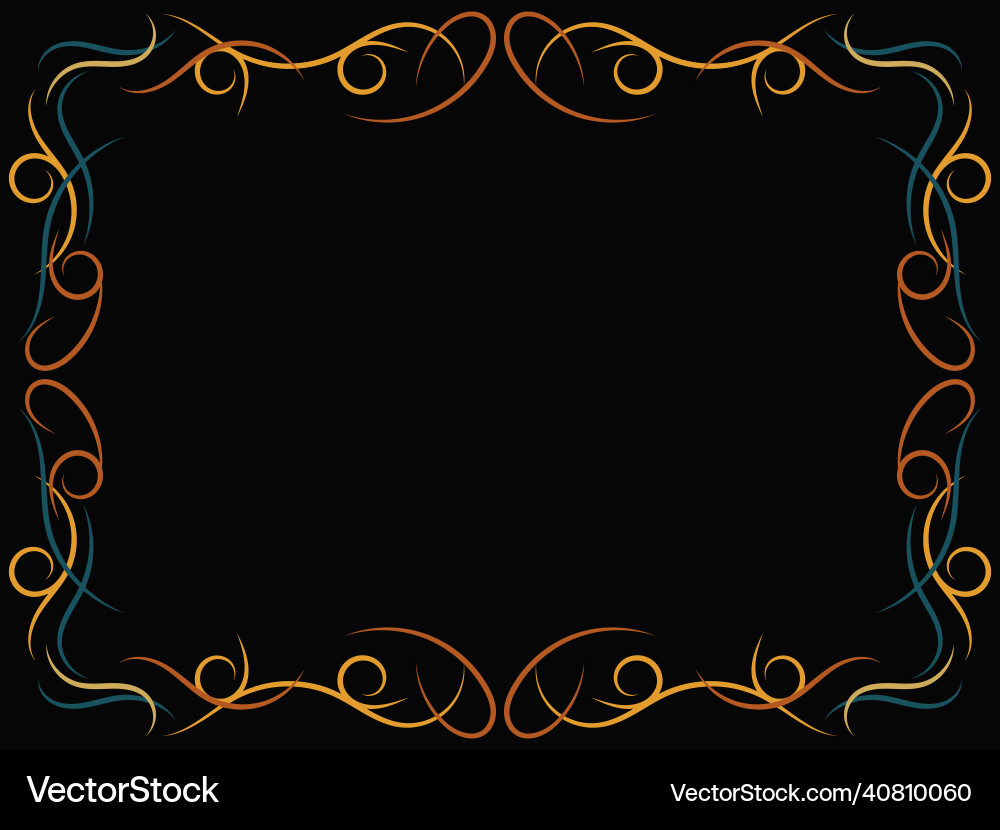 Art nouveau frame vintage linear border Royalty Free Vector