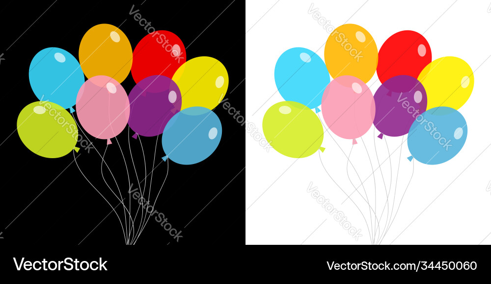 Balloon set bunch balloons colorful Royalty Free Vector