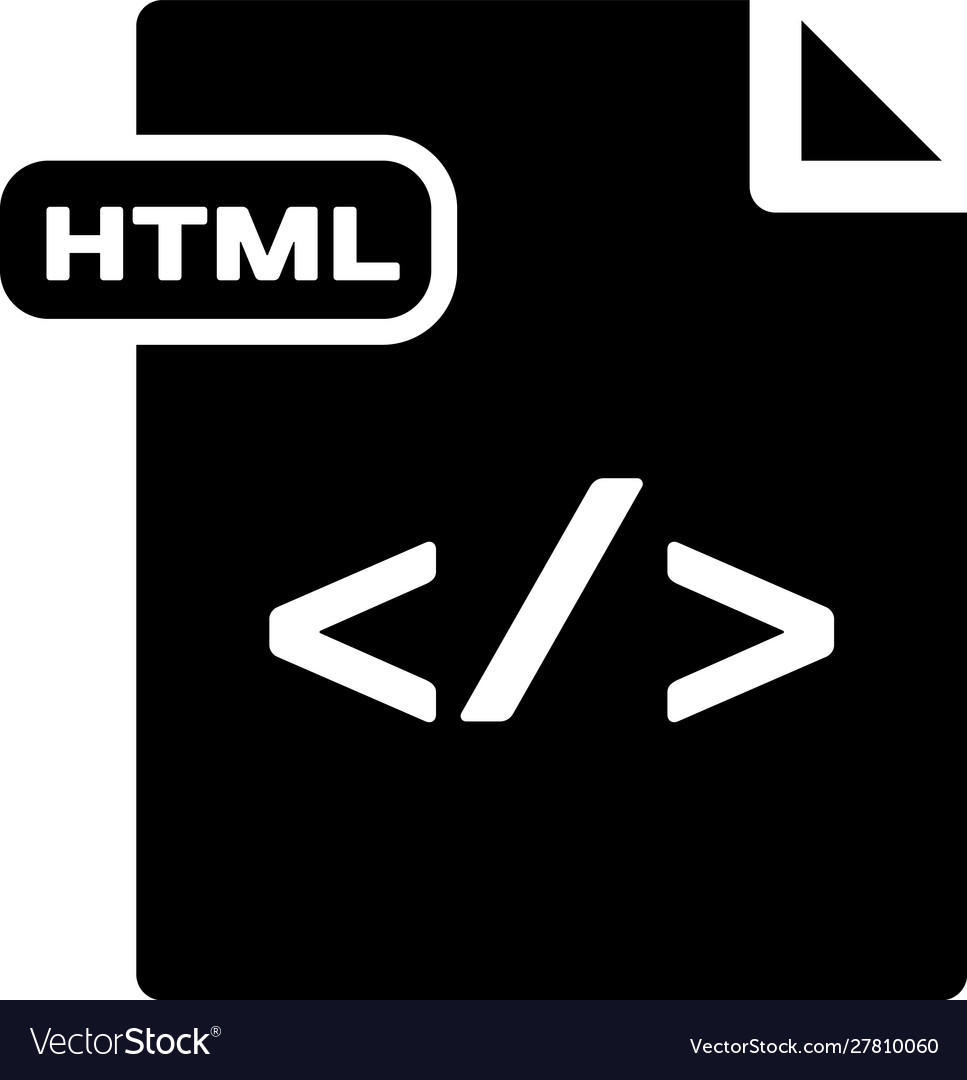Black html file document download html button Vector Image