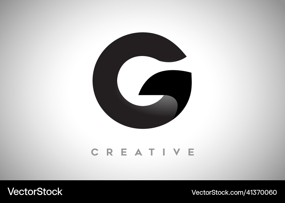 Black letter g logo design with minimalist Vector Image