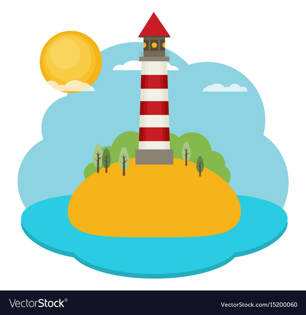 Flat lighthouse Royalty Free Vector Image - VectorStock