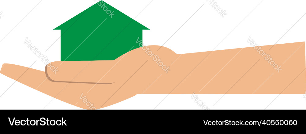 Hand holds house icon on white Royalty Free Vector Image