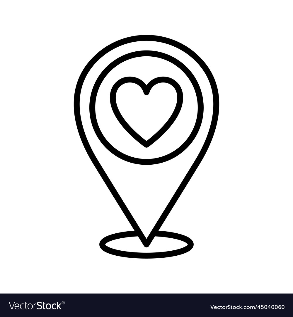 Love location icon pin with heart Royalty Free Vector Image