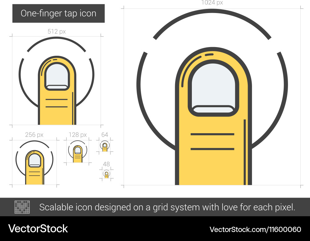 One-finger tap line icon Royalty Free Vector Image