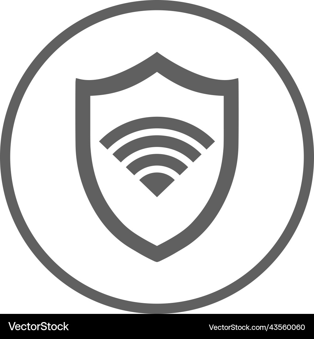 Protection wifi security icon glyph style eps Vector Image