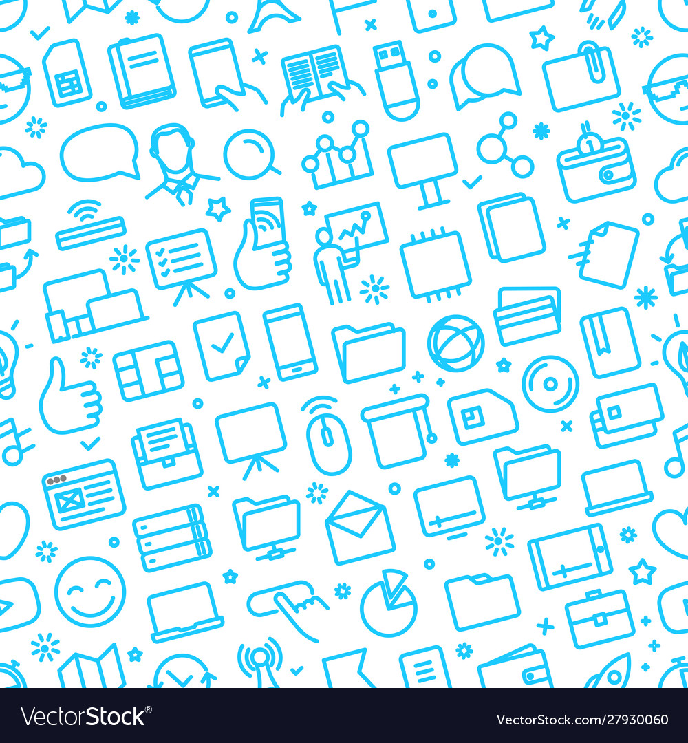 Seamless pattern different web icons Royalty Free Vector