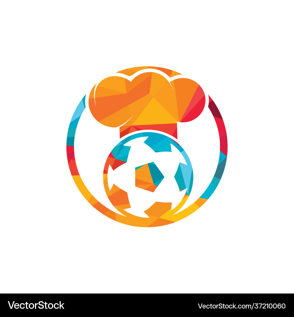 Soccer chef logo design Royalty Free Vector Image