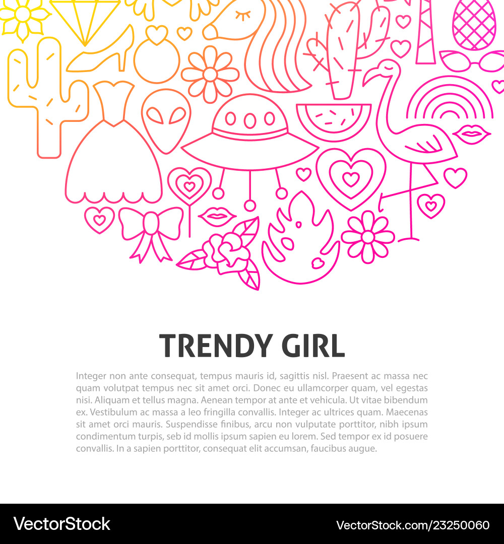Trendy girl line concept Royalty Free Vector Image