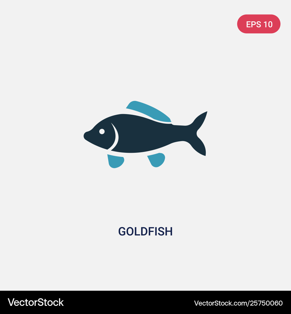 Two color goldfish icon from animals concept Vector Image