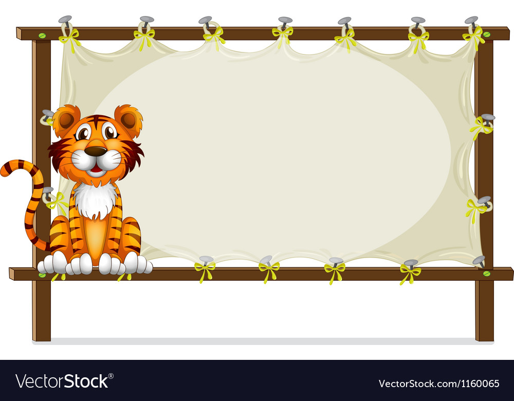 A tiger inside frame Royalty Free Vector Image