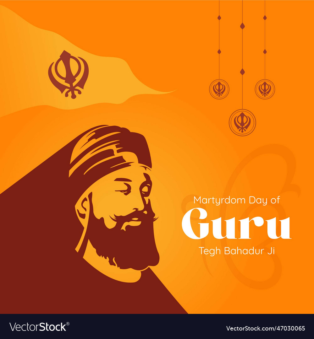 Banner design of guru tegh bahadur jayanti Vector Image