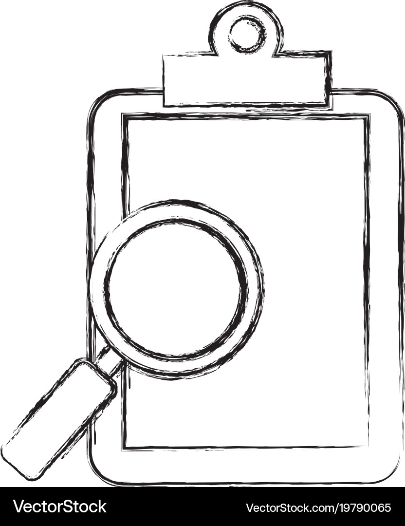 Clipboard paper with magnifying glass Royalty Free Vector
