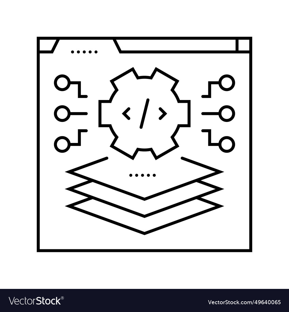 Full stack development software line icon Vector Image