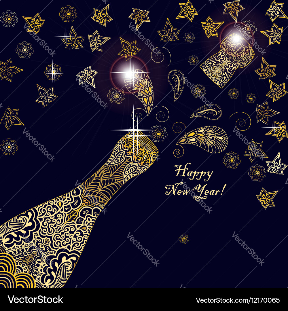 Happy new year 2017 greeting template card Vector Image