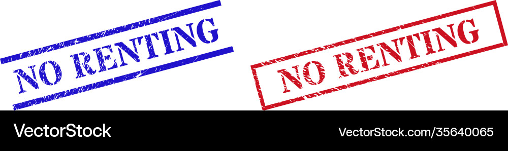No renting textured rubber stamp seals Royalty Free Vector