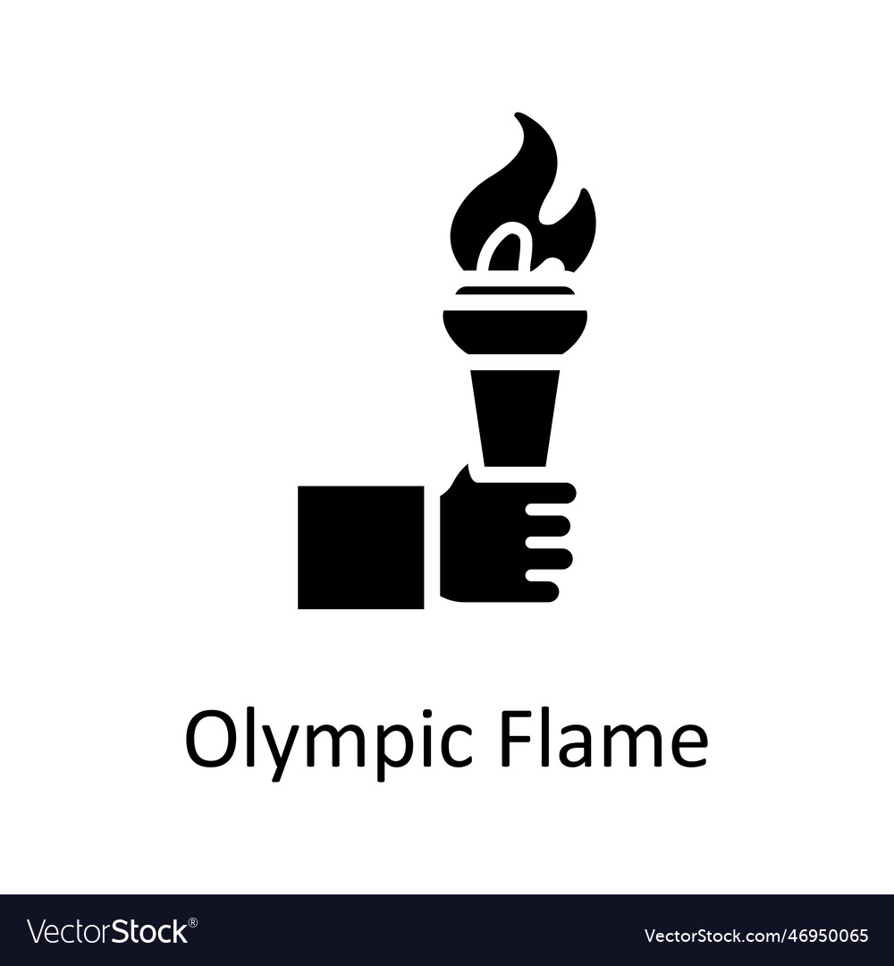 Olympic flame solid icon design Royalty Free Vector Image