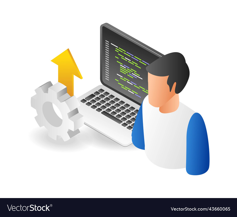 Programmer writing process Royalty Free Vector Image