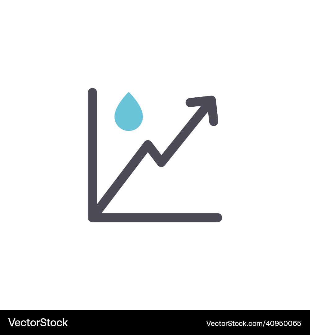 Water growing line icon arrow drop stock Vector Image