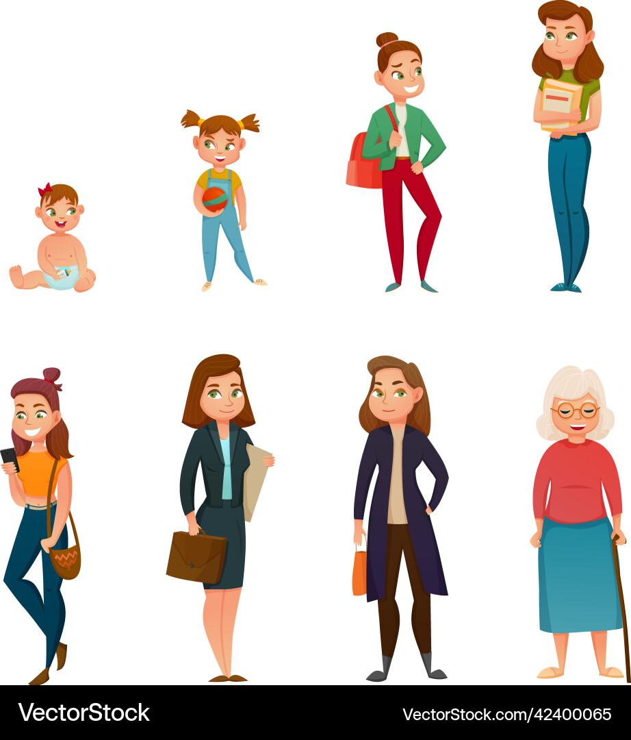 Woman life cycle Royalty Free Vector Image - VectorStock