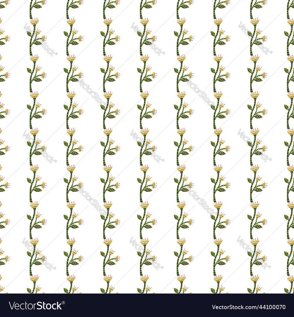 Abstract flower seamless pattern in naive art Vector Image