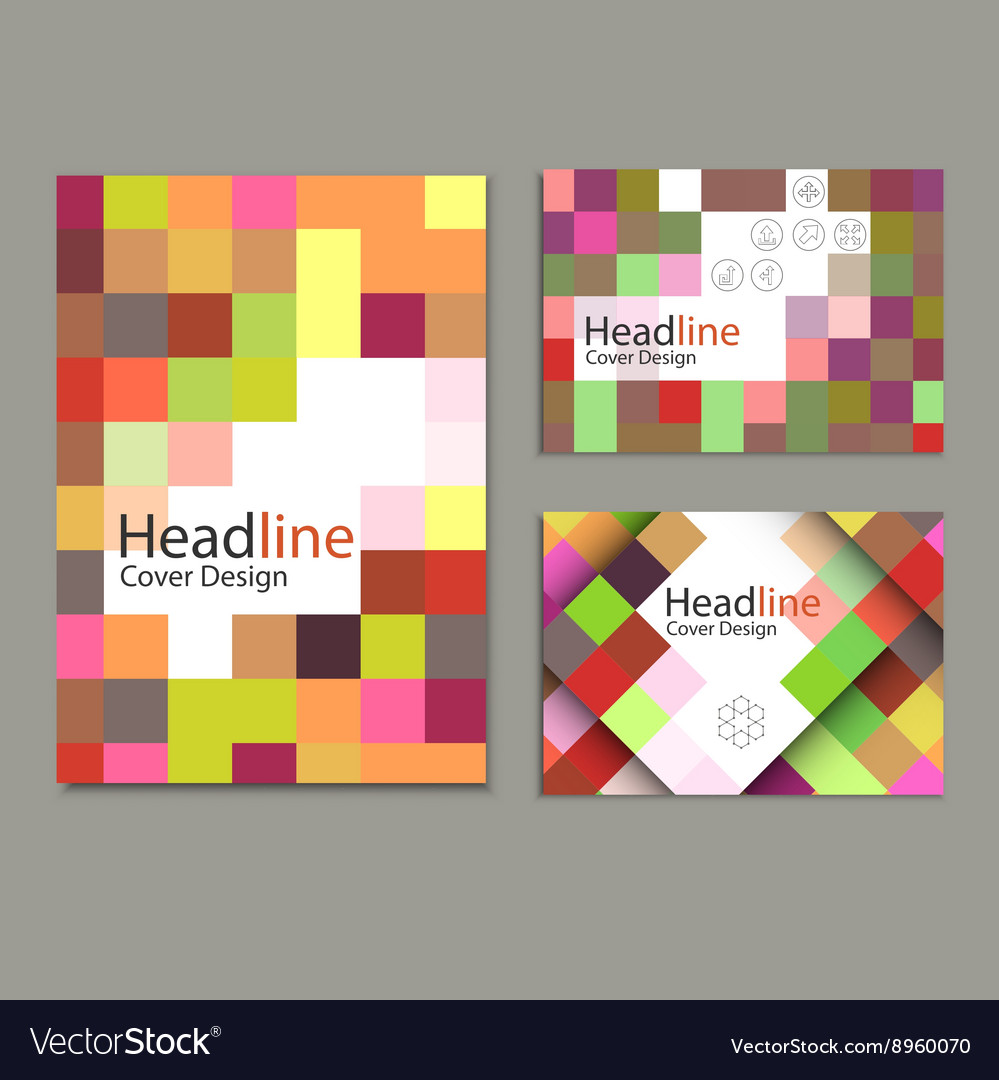 Abstract square pattern brochure Royalty Free Vector Image