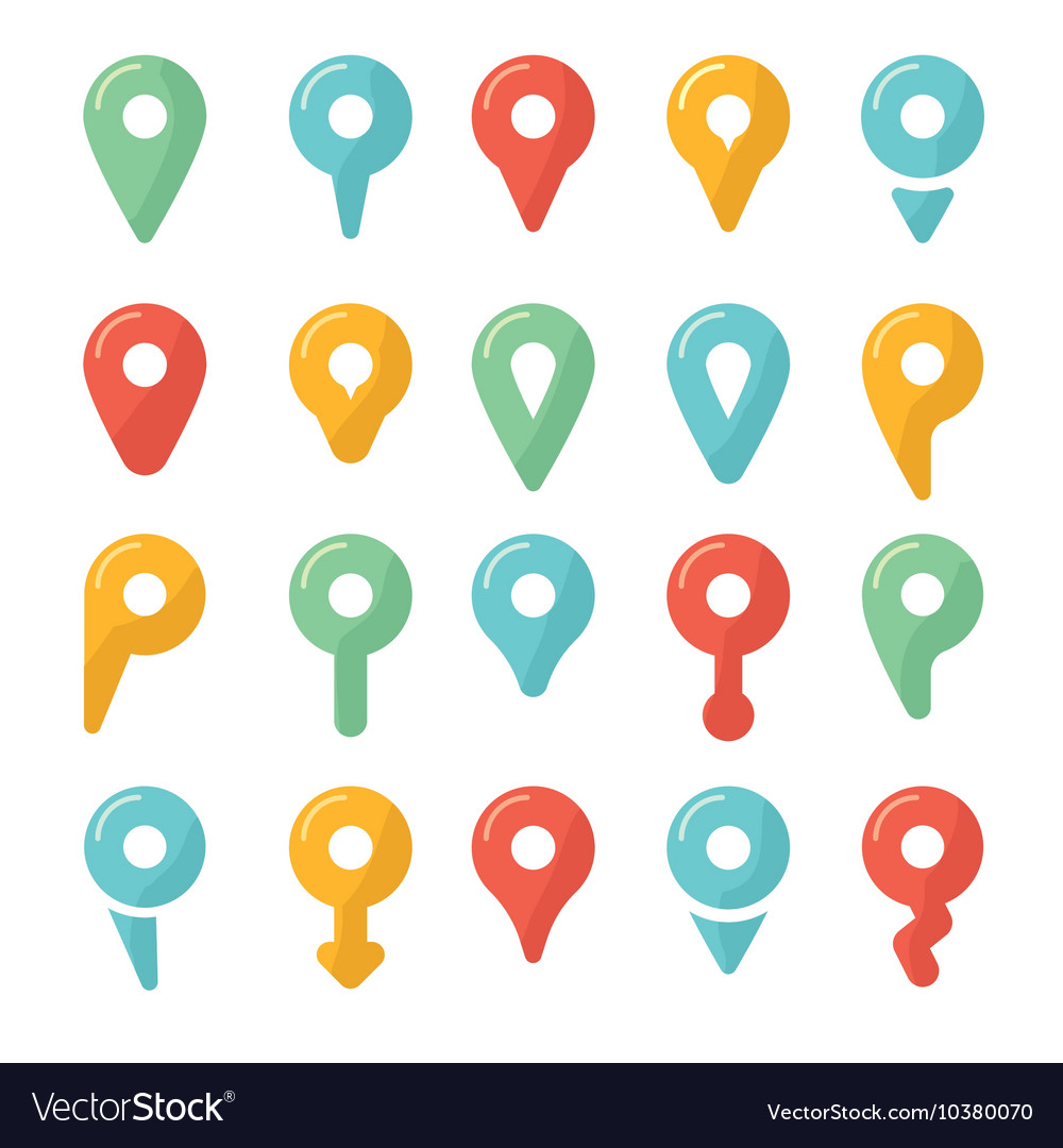 Colorful map pointer icons set Royalty Free Vector Image Colorful map pointer icons set Royalty Free Vector Image