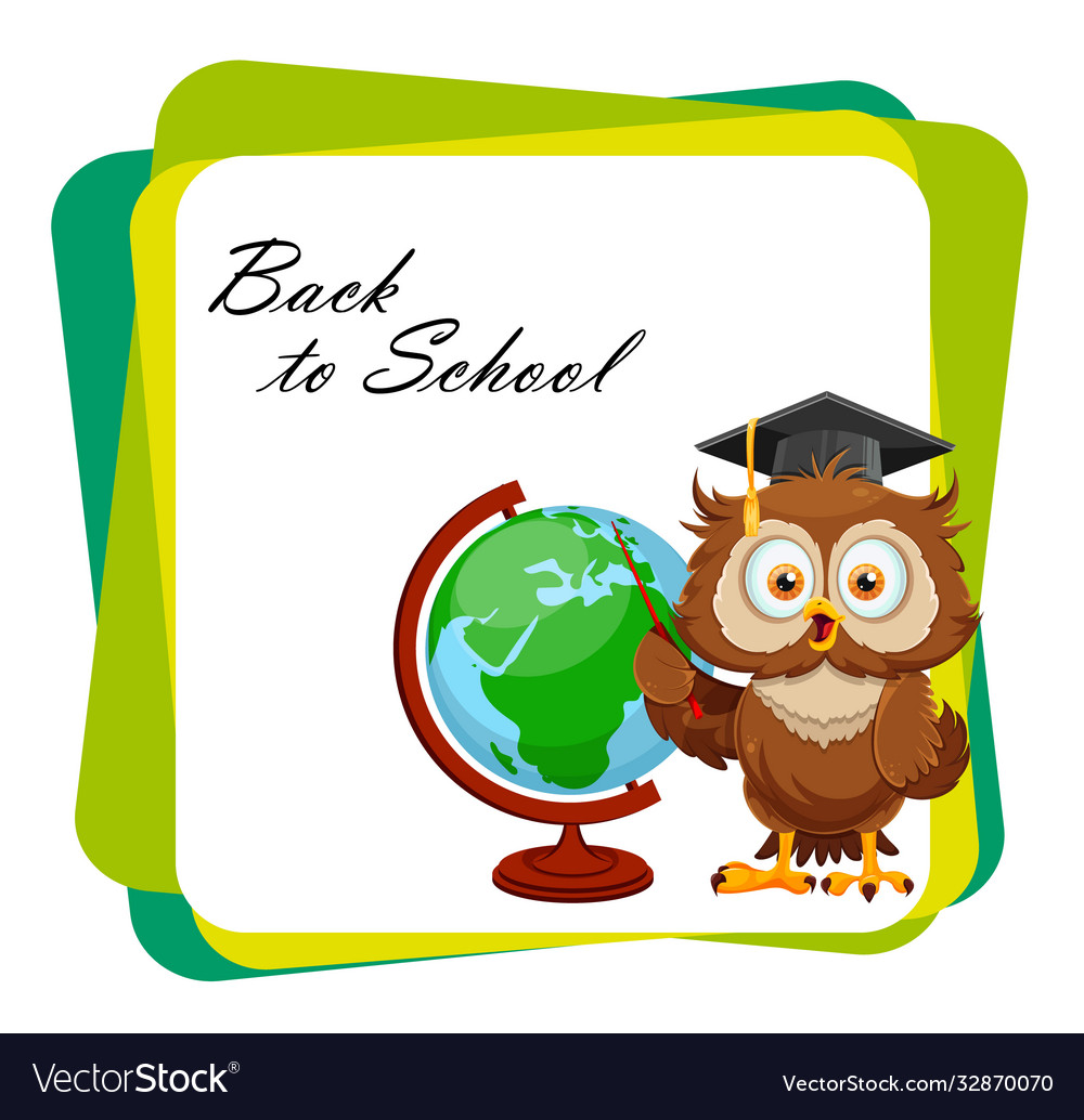 Cute wise owl funny back to school concept Vector Image
