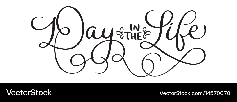 Day in life vintage text on white Royalty Free Vector Image