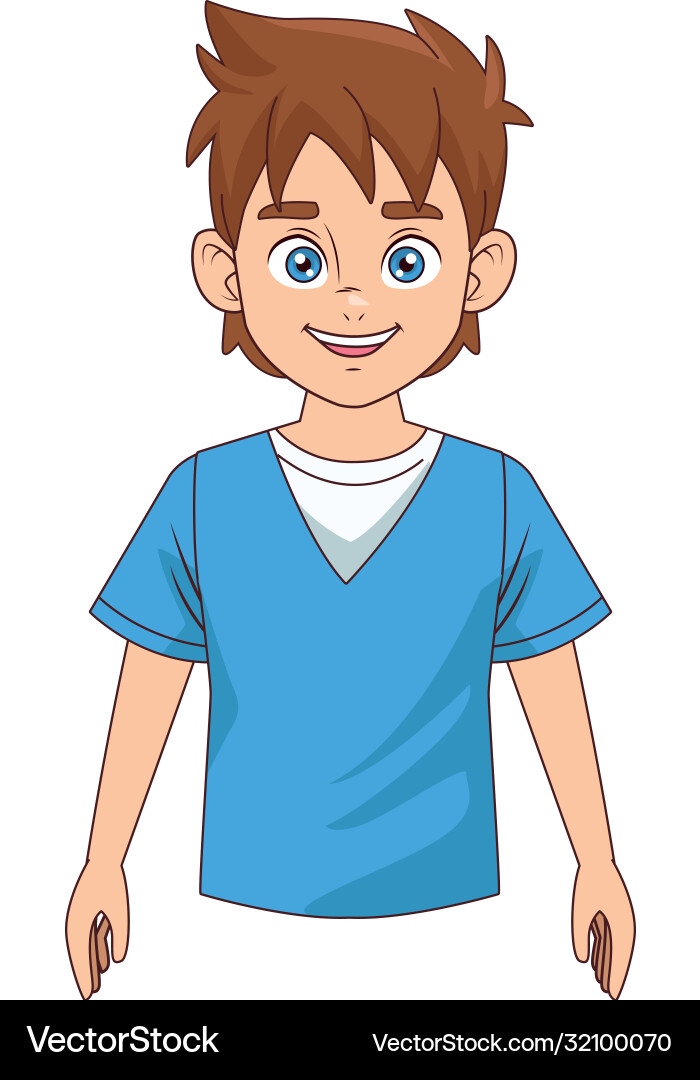 Happy young boy avatar character Royalty Free Vector Image