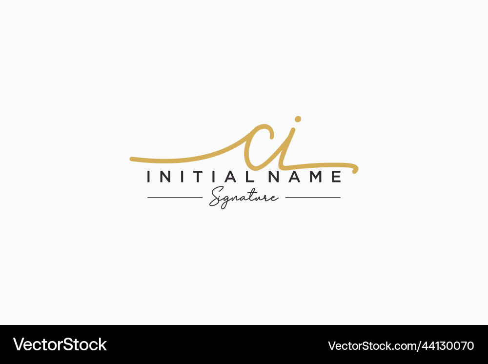 Initial ci signature logo template hand drawn Vector Image