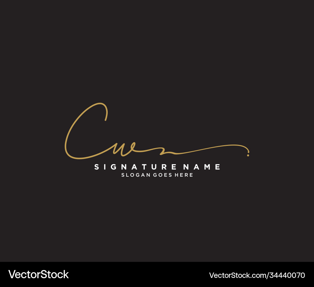 Letter cw signature logo template Royalty Free Vector Image