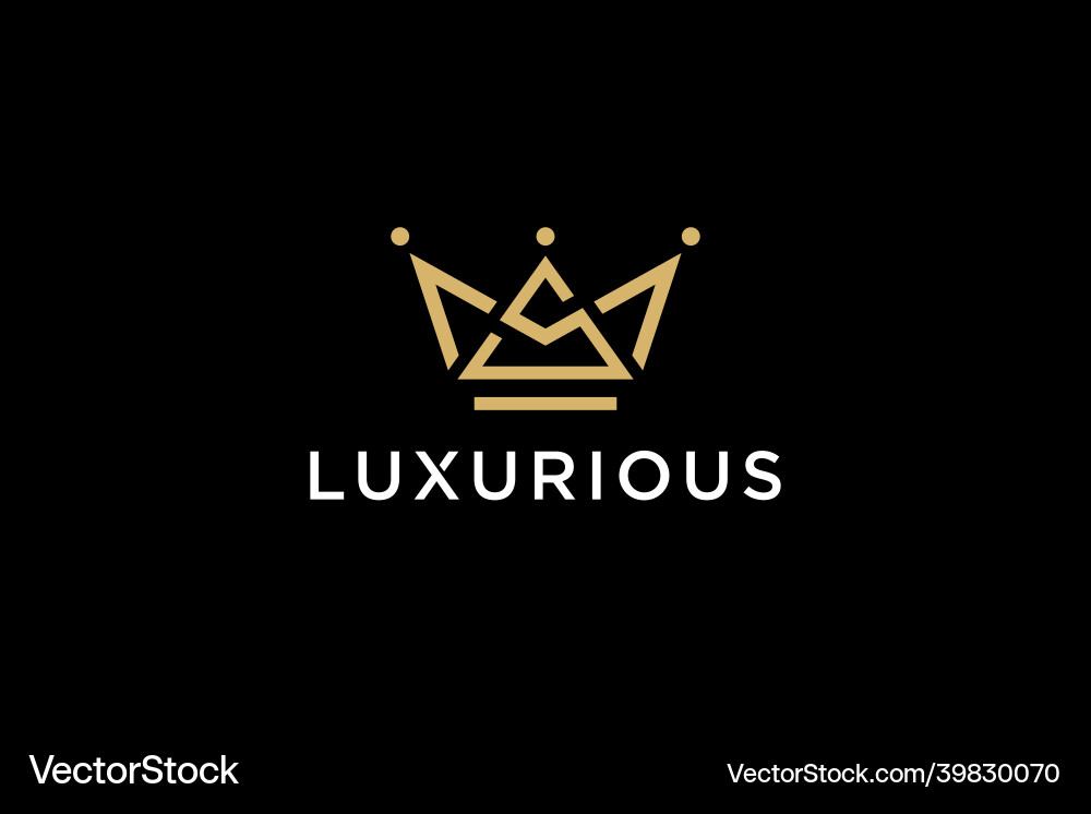 Letter s geometric vintage creative crown Vector Image