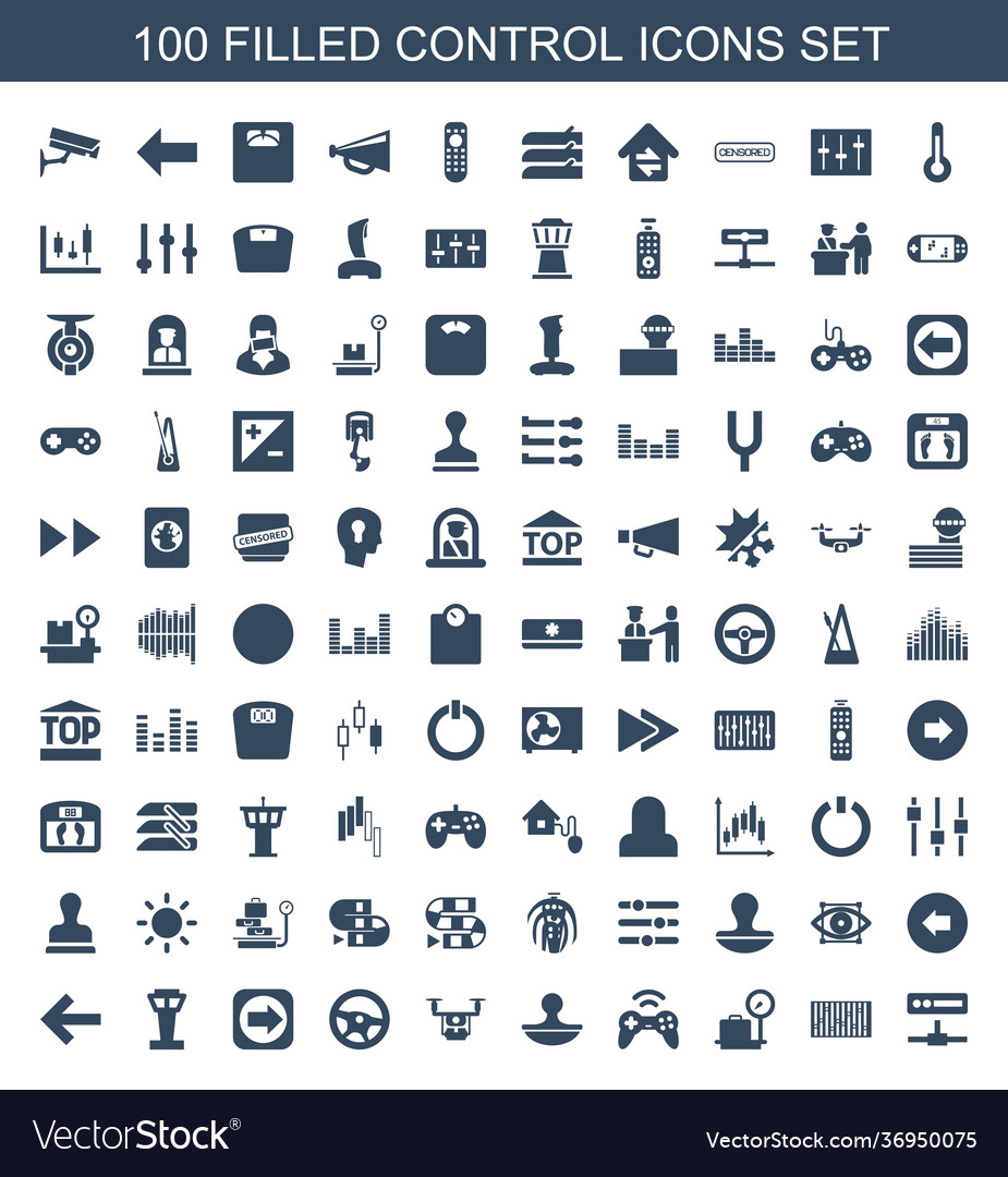 Control icons Royalty Free Vector Image - VectorStock