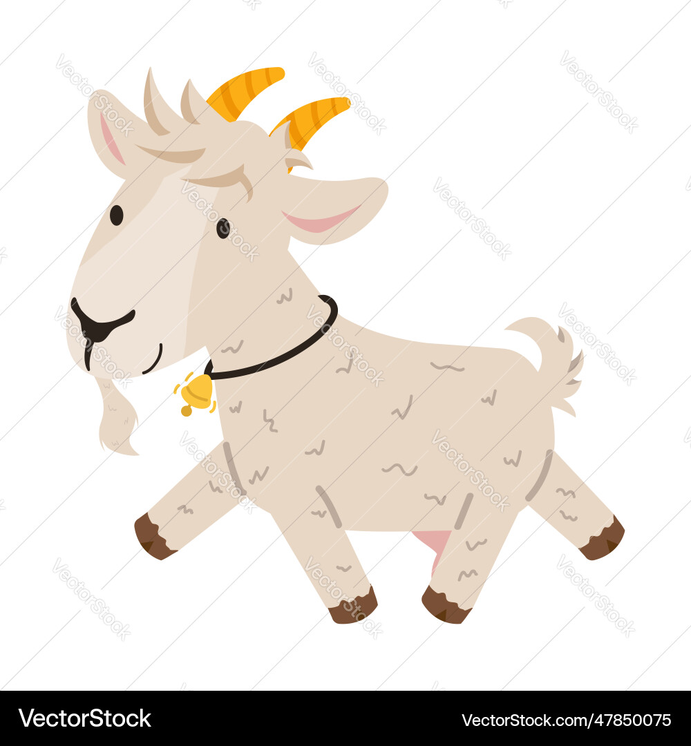 Cute goat walking character cartoon Royalty Free Vector