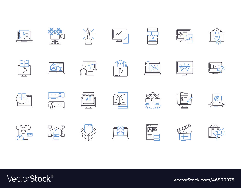 Electronic software line icons collection Vector Image