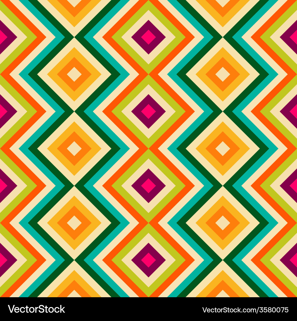 Ethnic tribal zig zag and rhombus seamless pattern