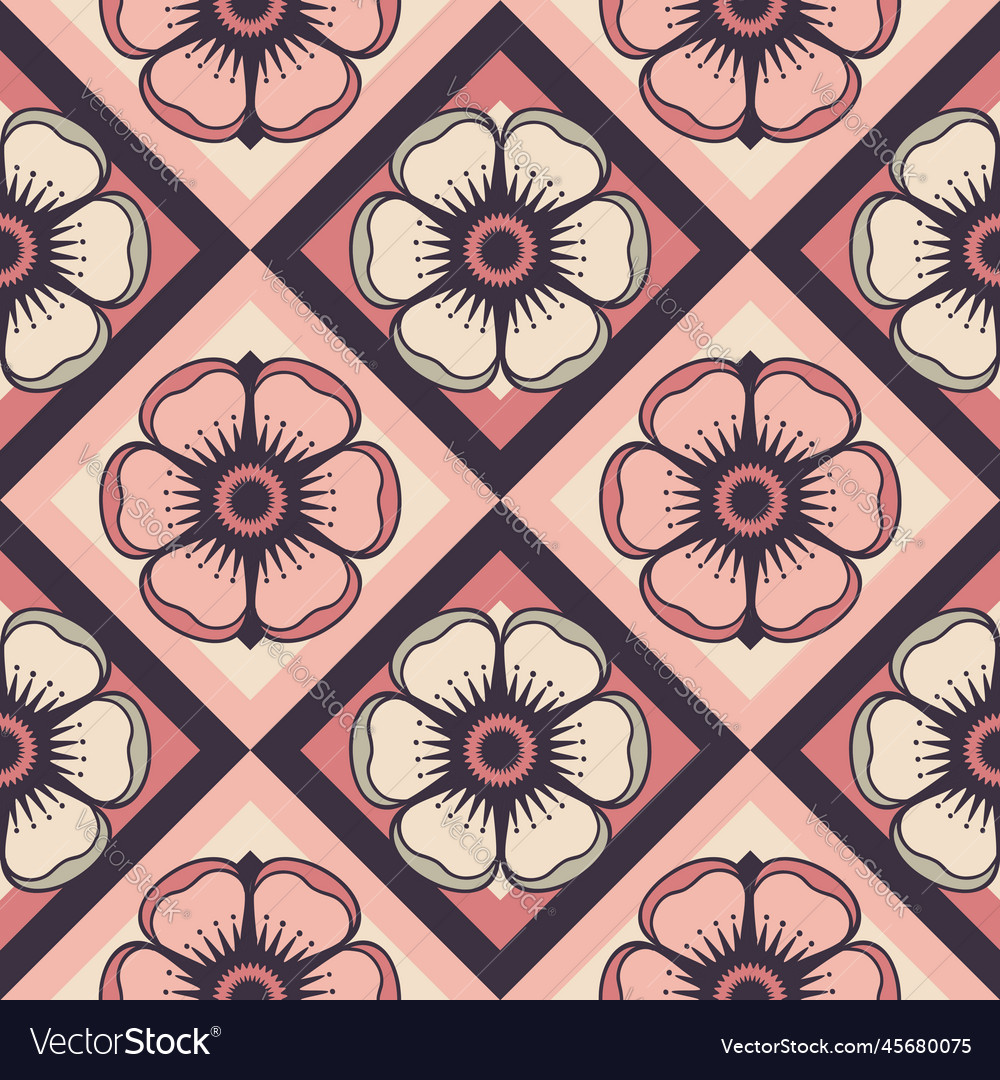 Fashion pattern with abstract flowers Royalty Free Vector