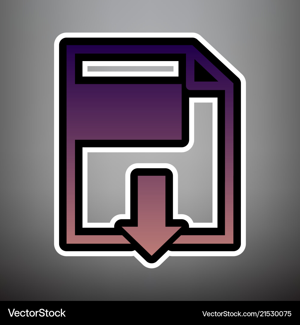 File download sign violet gradient icon Royalty Free Vector